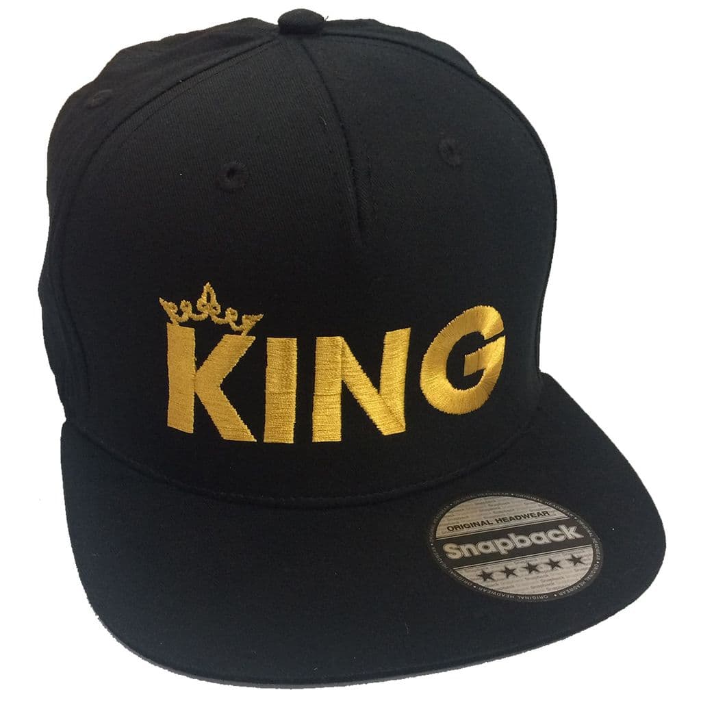 King Queen Pair Embroidered Rapper Cap Set